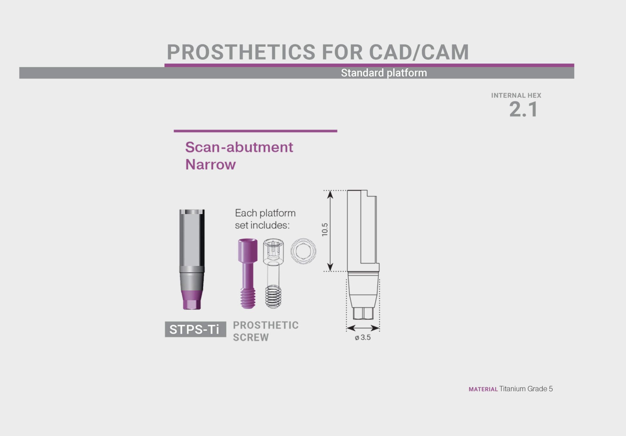 Scan Abutment Narrow / Standard Platform - دیان سلامت دندان